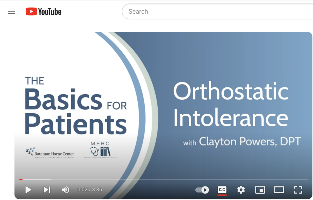 Living with Orthostatic Intolerance (OI) - Bateman Horne Center
